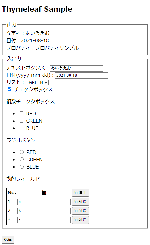 サンプル｜Thymeleaf Ver.3｜Webアプリケーション｜Spring Framework｜Java｜Noteです
